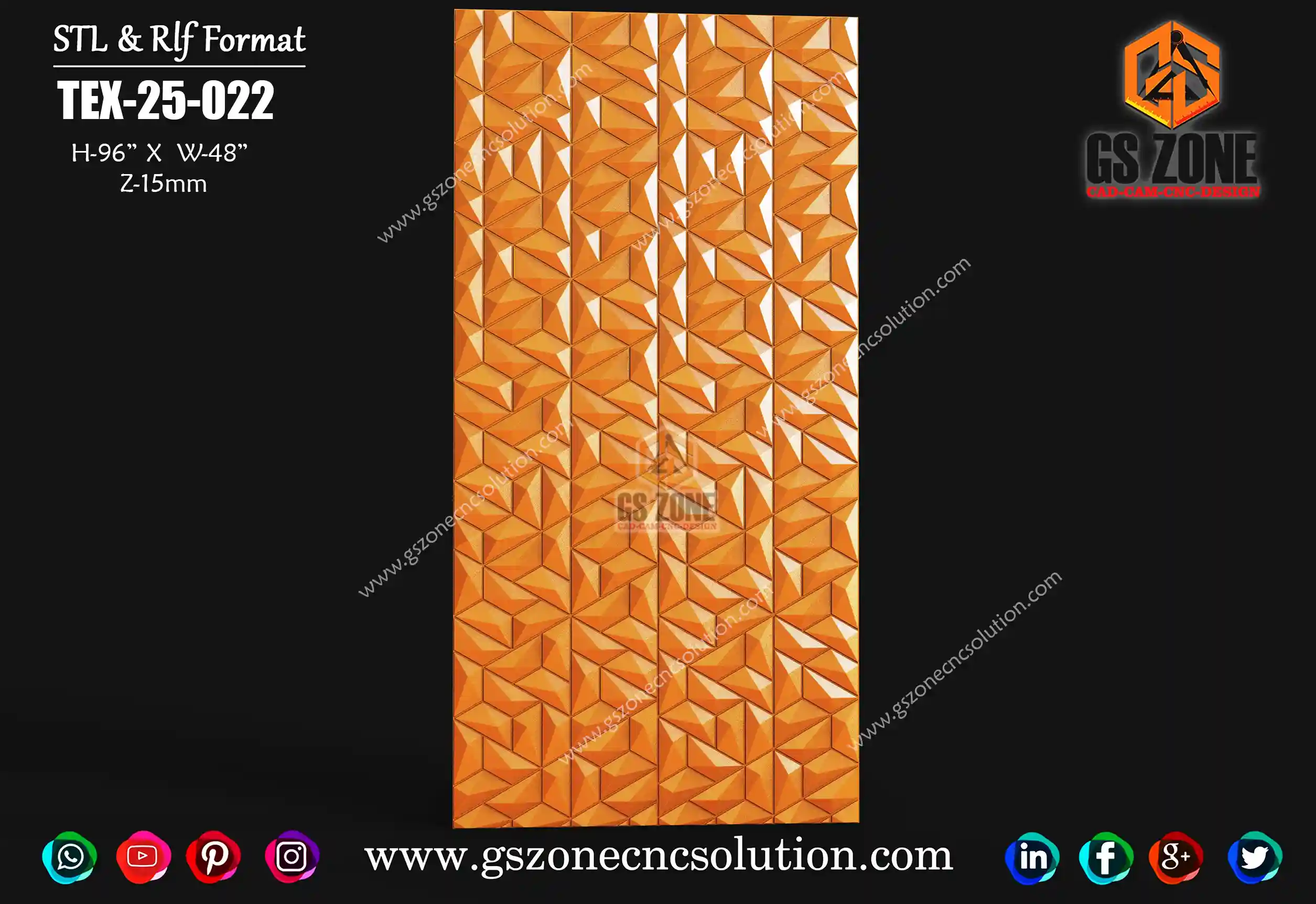 GSZONE 3D Texture Panel – TEX-25-022 | GS ZONE CNC SOLUTION™