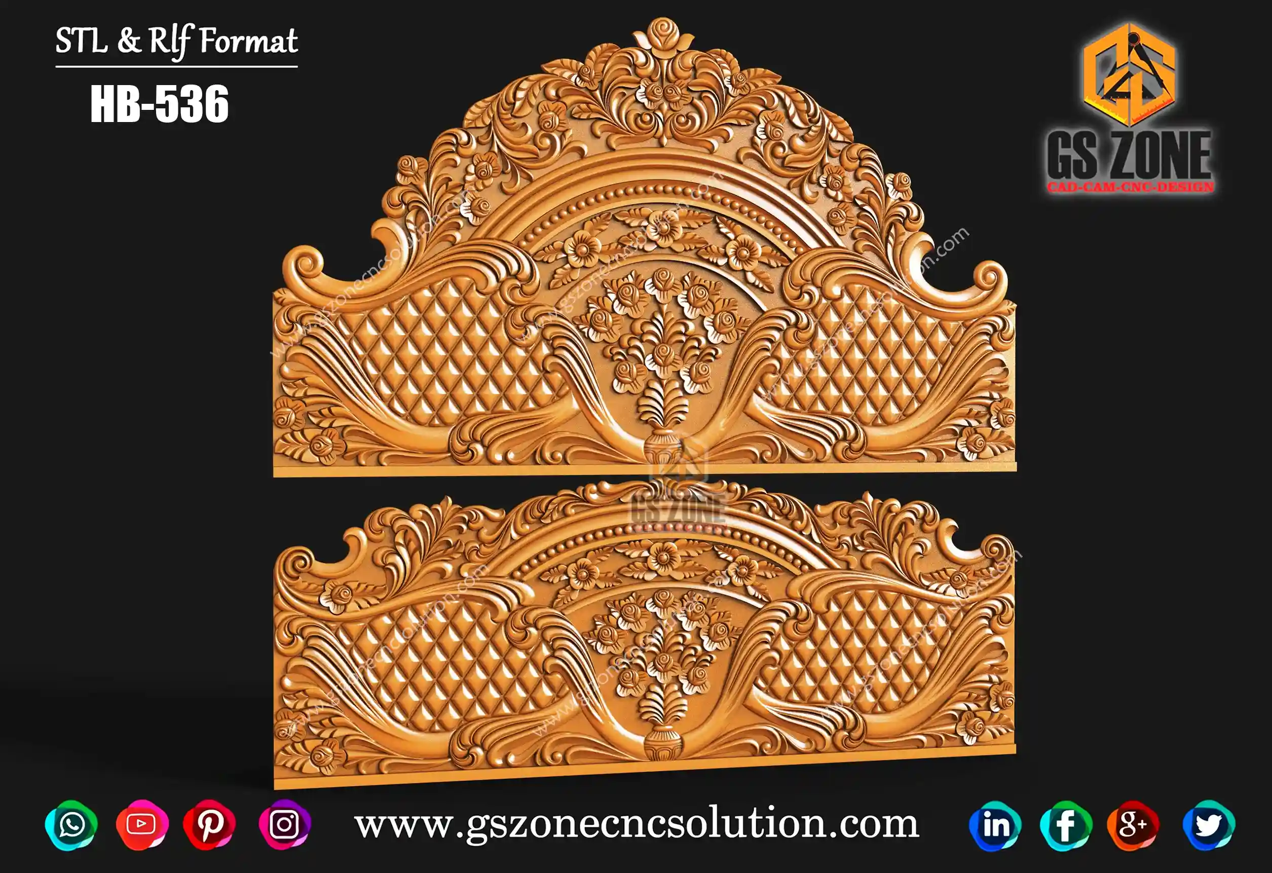 HB-536 Royal Headboard Design | GS ZONE CNC SOLUTION™
